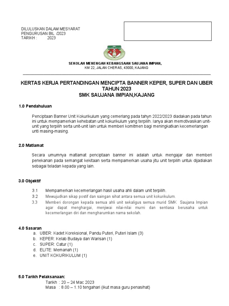 Kertas Kerja Banner Koku 2023 | PDF | Karier & Perkembangan | Bisnis