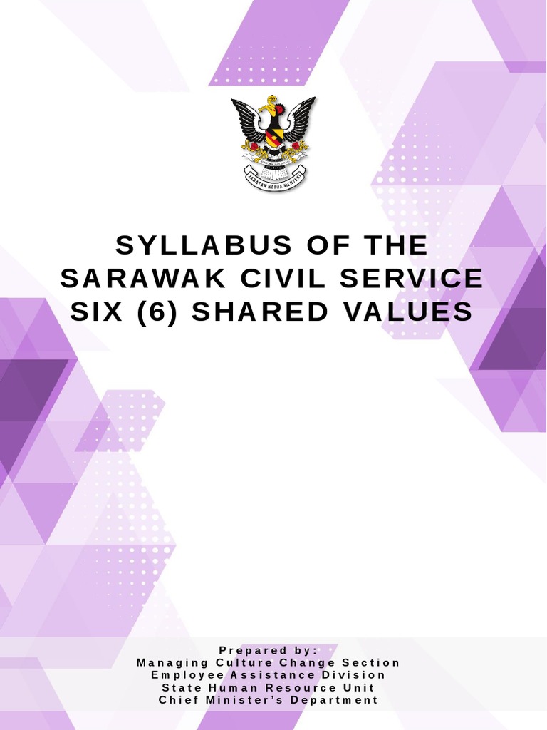 Syllabus of The Sarawak Civil Service Six (6) Shared Values | PDF