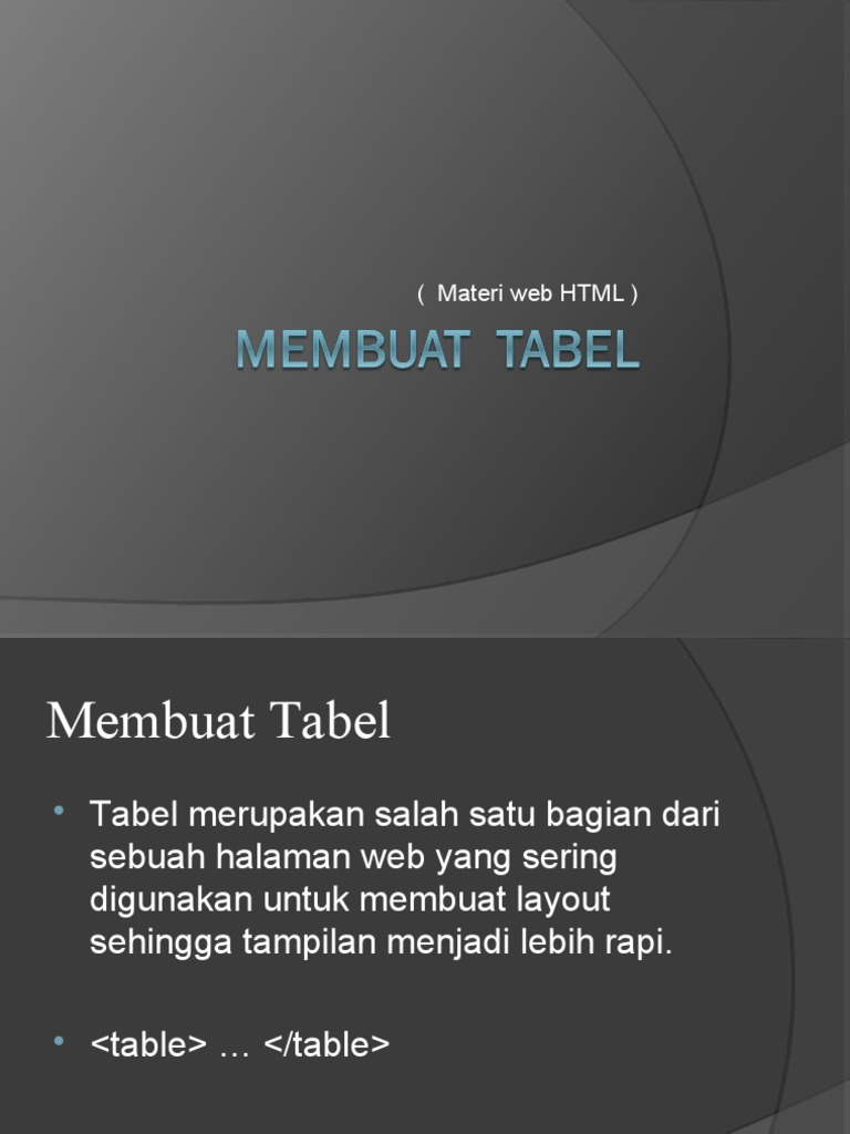 Membuat Tabel - Part 3 | PDF