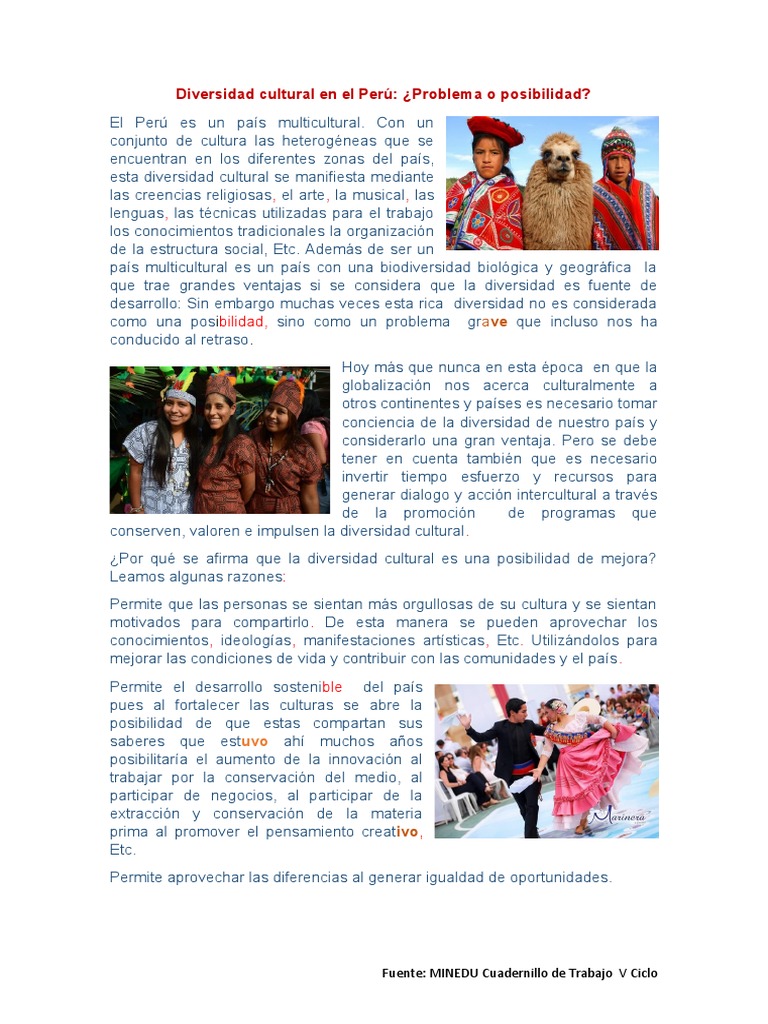 Diversidad Cultural en El Perú | PDF | Multiculturalismo