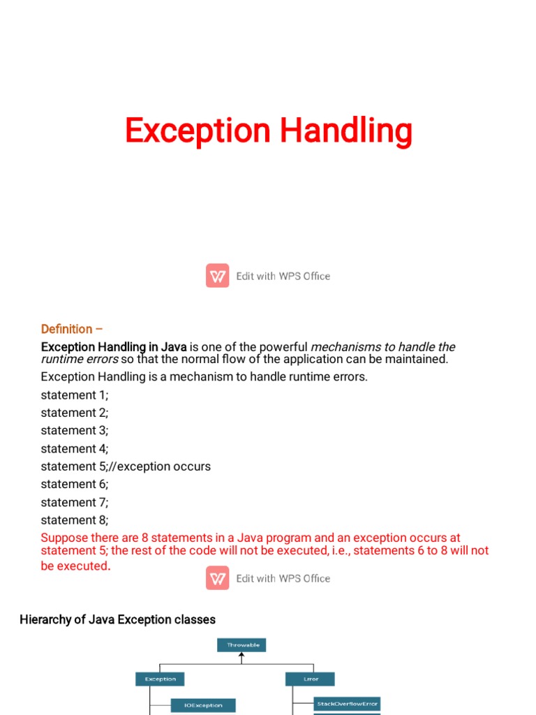 Exception Handling | PDF | Class (Computer Programming) | Java (Programming Language)
