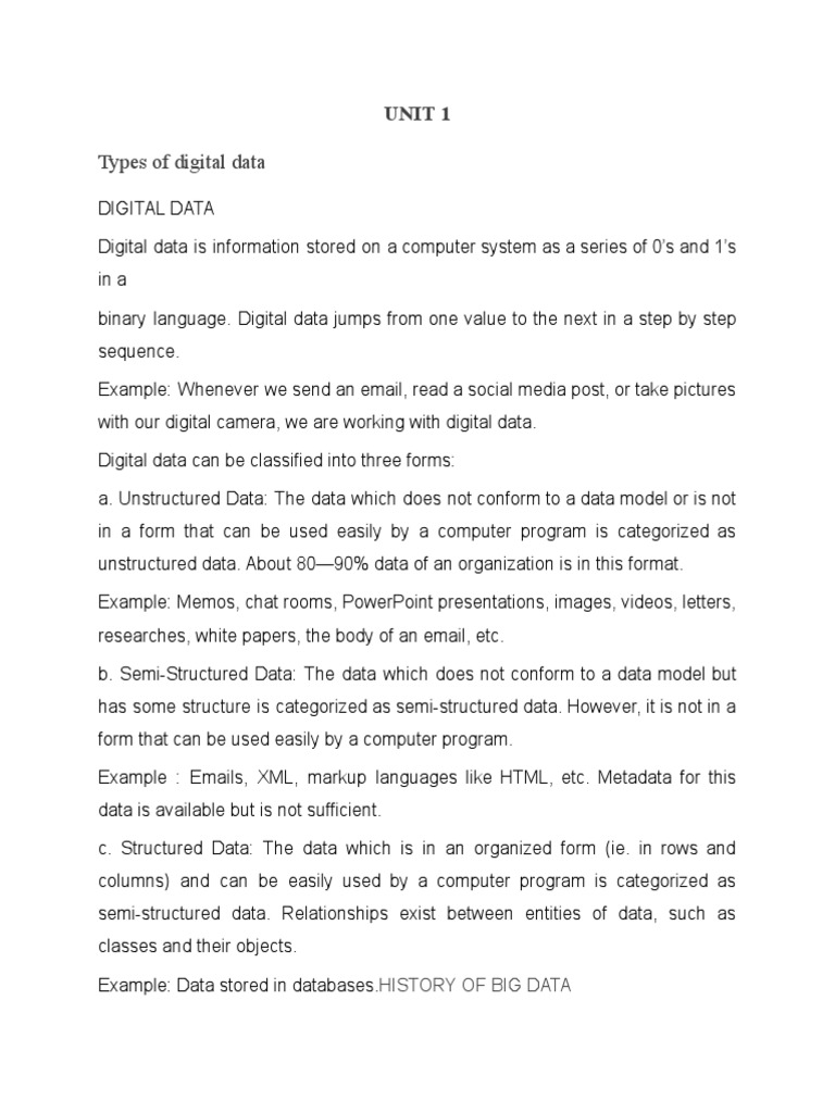 Understanding the Fundamentals of Digital Data, Big Data, and Data Classification | PDF | Apache ...