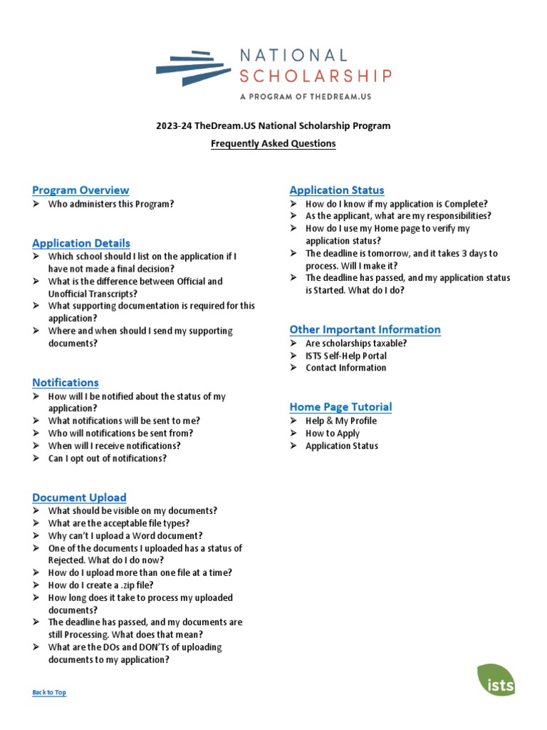 23-24 TheDream - US National Scholarship FAQs | PDF | Computer File ...
