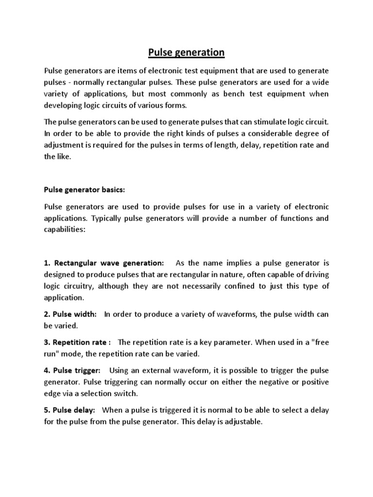Pulse Generation | PDF | Transformer | Logic Gate