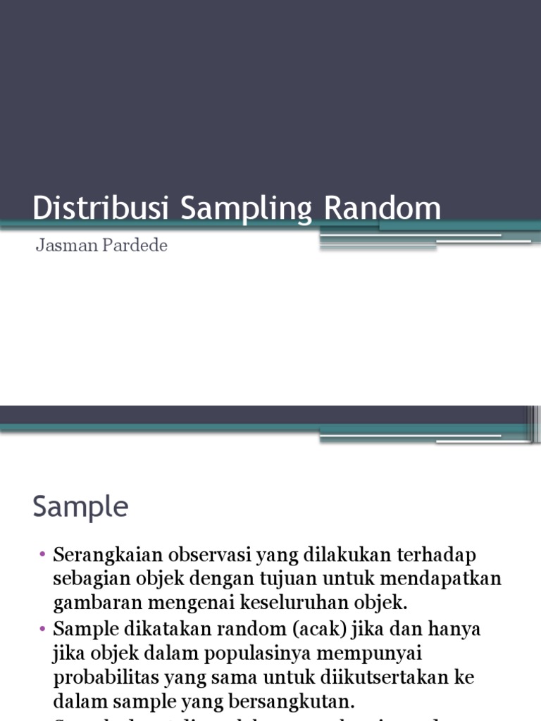Distribusi Sampling Random dan Proporsi | PDF