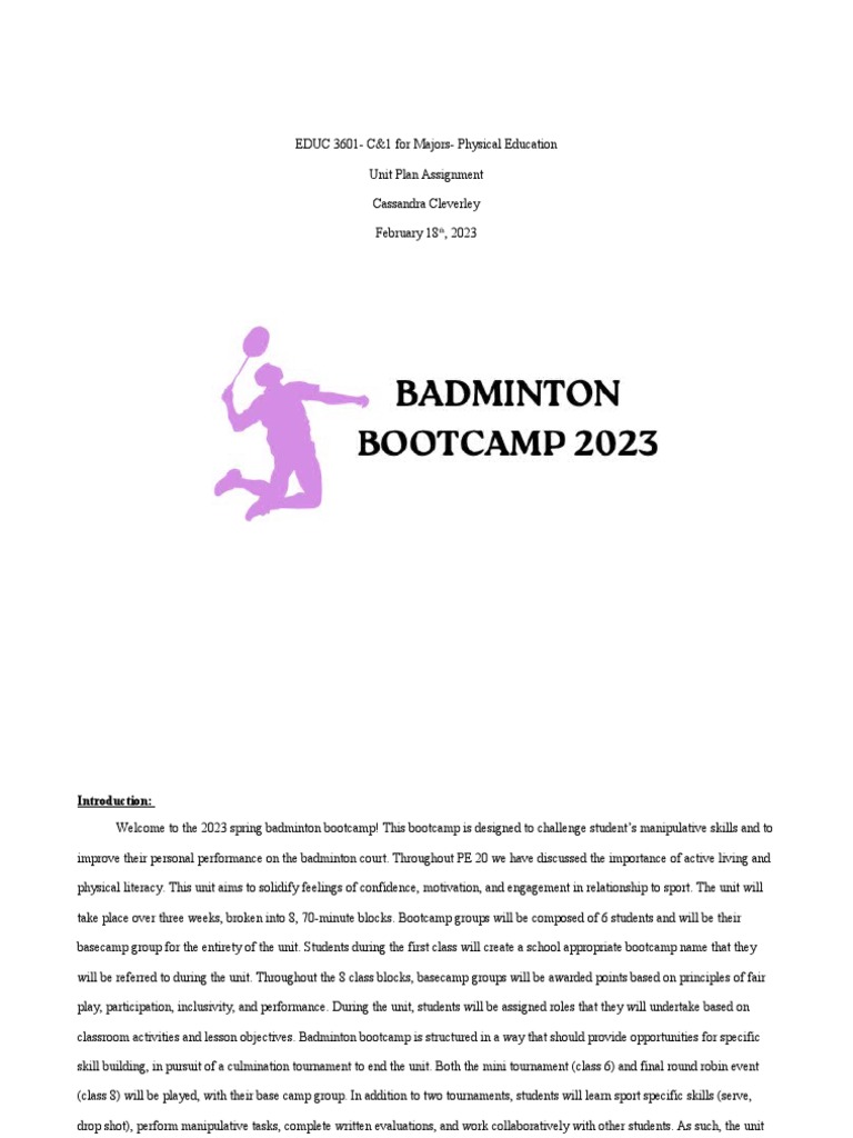 Pe Unit Plan | PDF | Educational Assessment | Psychological Concepts