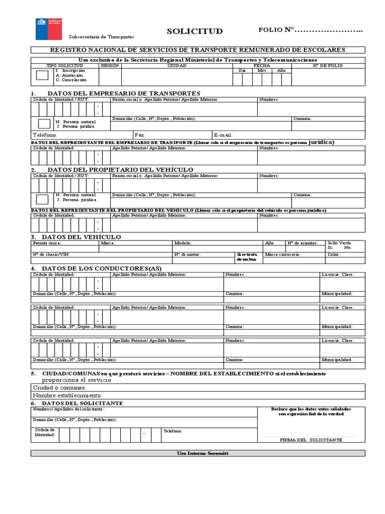 Formulario RENASTRE 17022011 | PDF