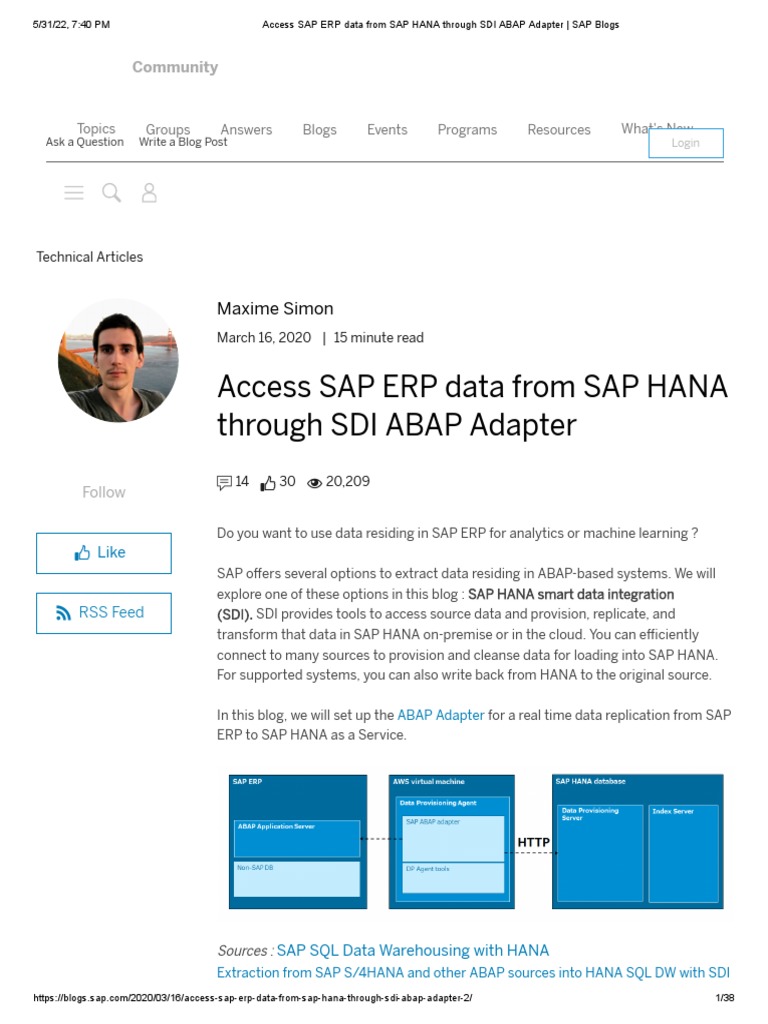 Access SAP ERP Data From SAP HANA Through SDI ABAP Adapter - SAP Blogs ...