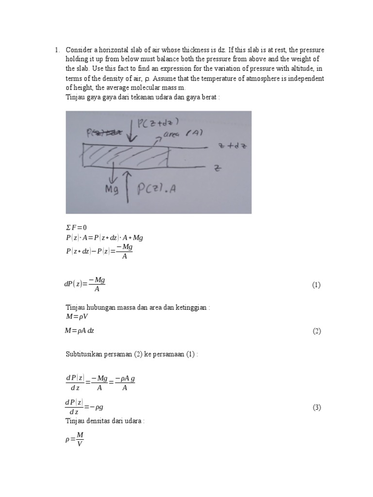 Consider A Horizontal Slab of Air Whose Thickness Is DZ | PDF