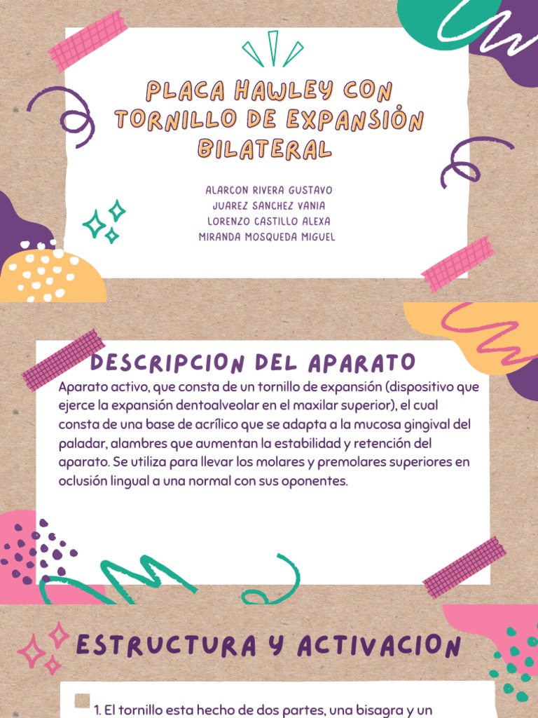 Placa Hawley Con Tornillo de Expansión Bilateral | PDF | Diente ...