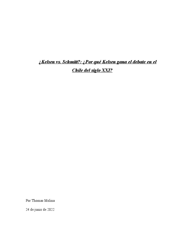 Kelsen Vs Schmitt | PDF | Constitución | Juez