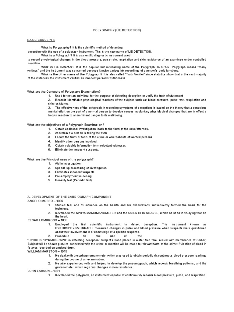 POLYGRAPHY Notes 3 | PDF | Polygraph | Autonomic Nervous System