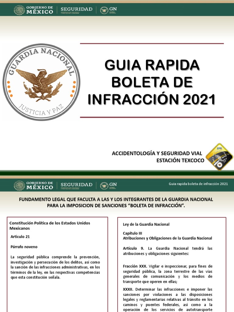Guía rápida boleta infracción 2021 | PDF | Regulación | Justicia