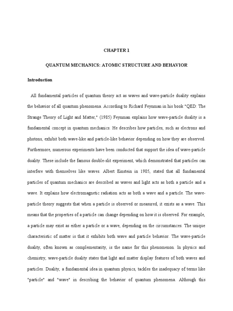 CHAPTER 1 (Physics Research Team) PDF | PDF | Quantum Mechanics | Wave Function