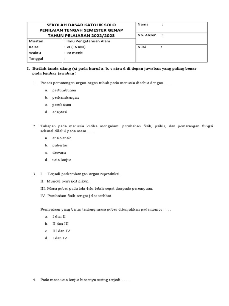 Perkembangan Fisik dan Psikis pada Masa Pubertas | PDF