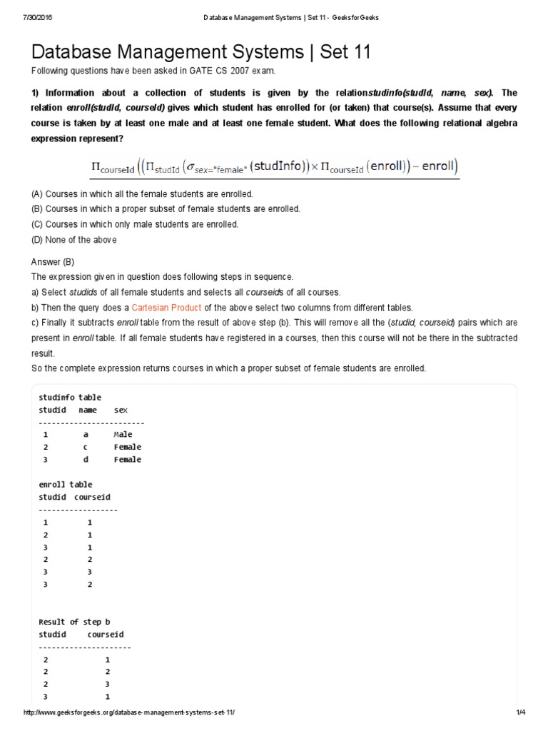 Database Management Systems Pdf Mathematical Logic Data