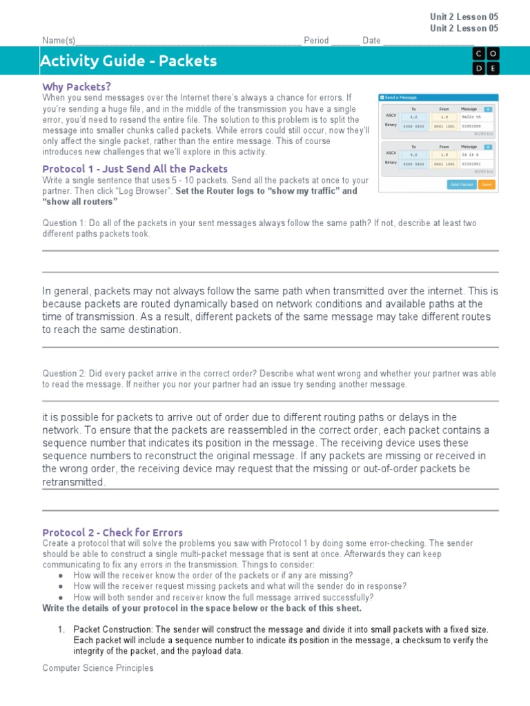 Activity Guide - Packets - Unit 2 Lesson 05 ( | Download Free PDF ... Activity Guide - Packets - Unit 2 Lesson 05 ( | Download Free PDF ...