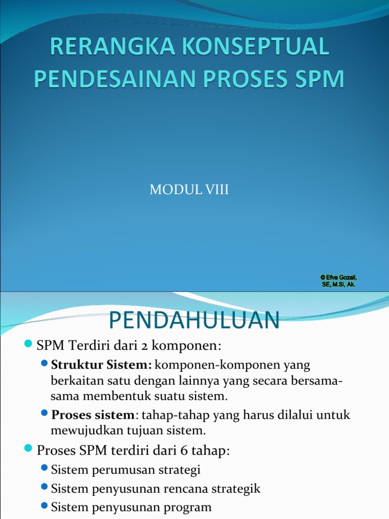 Modul VIII-RERANGKA KONSEPTUAL PENDESAINAN PROSES SPM | PDF
