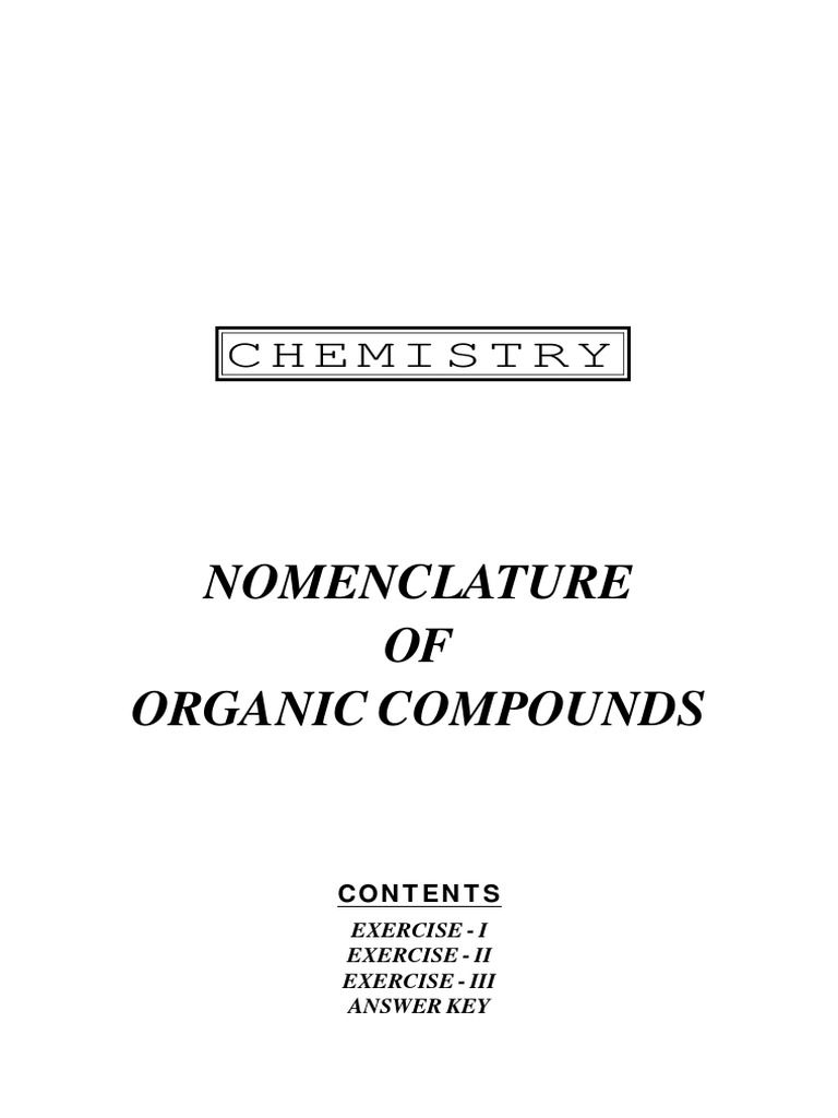 Nomenclature of Organic Compound (11th) | PDF | Chemistry | Organic ...