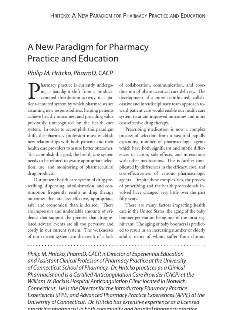 Pharmacy and Its Paradigm Shift | PDF | Pharmacy | Pharmaceutical Drug