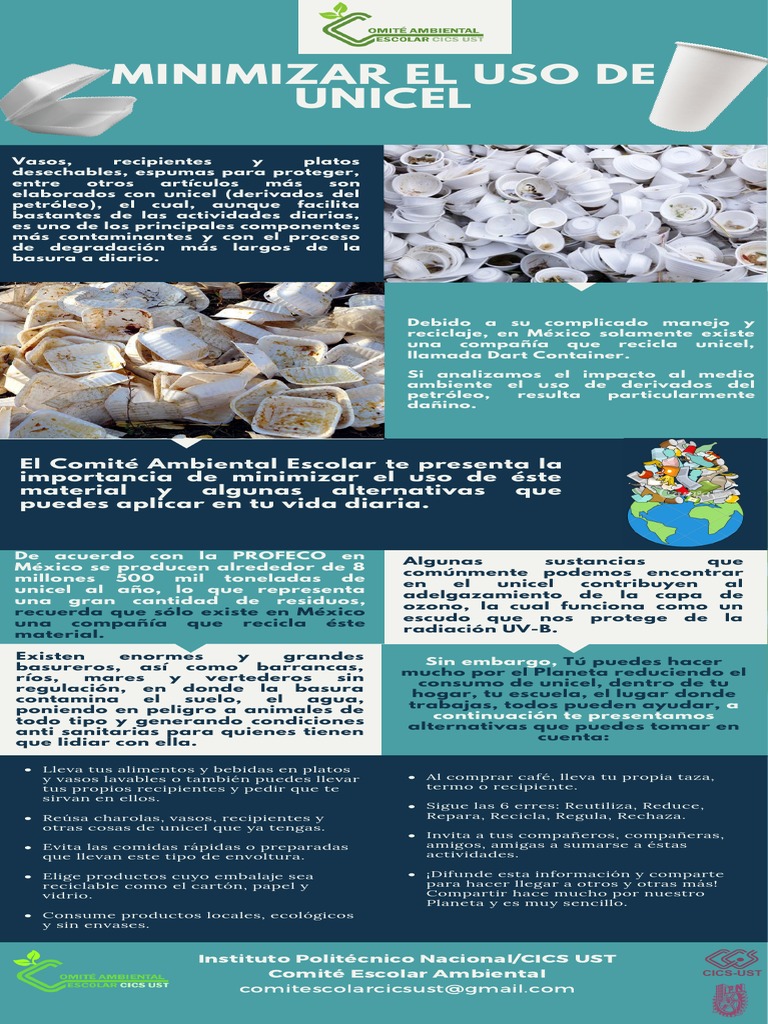 Minimizar El Uso de Unicel | PDF | Poliestireno | Reciclaje