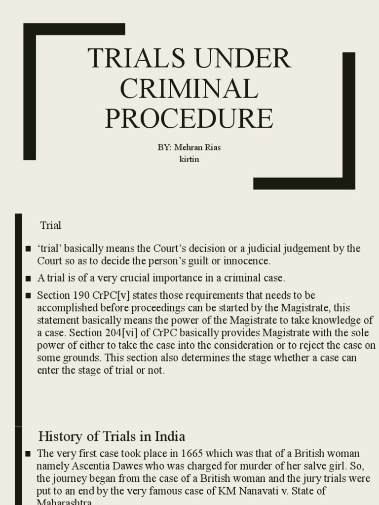 Trials Under CRIMINAL PROCEDURE | PDF | Public Law | Judiciaries