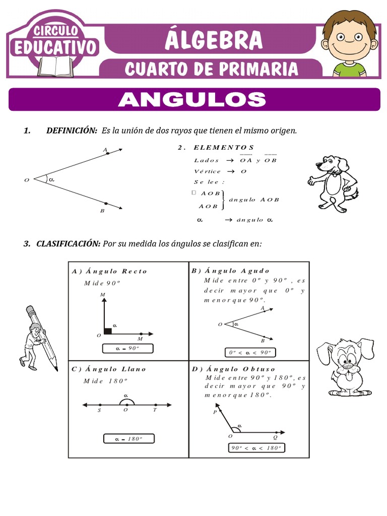 Angulos Para Cuarto de Primaria | PDF | Geometría Elemental | Trigonometría