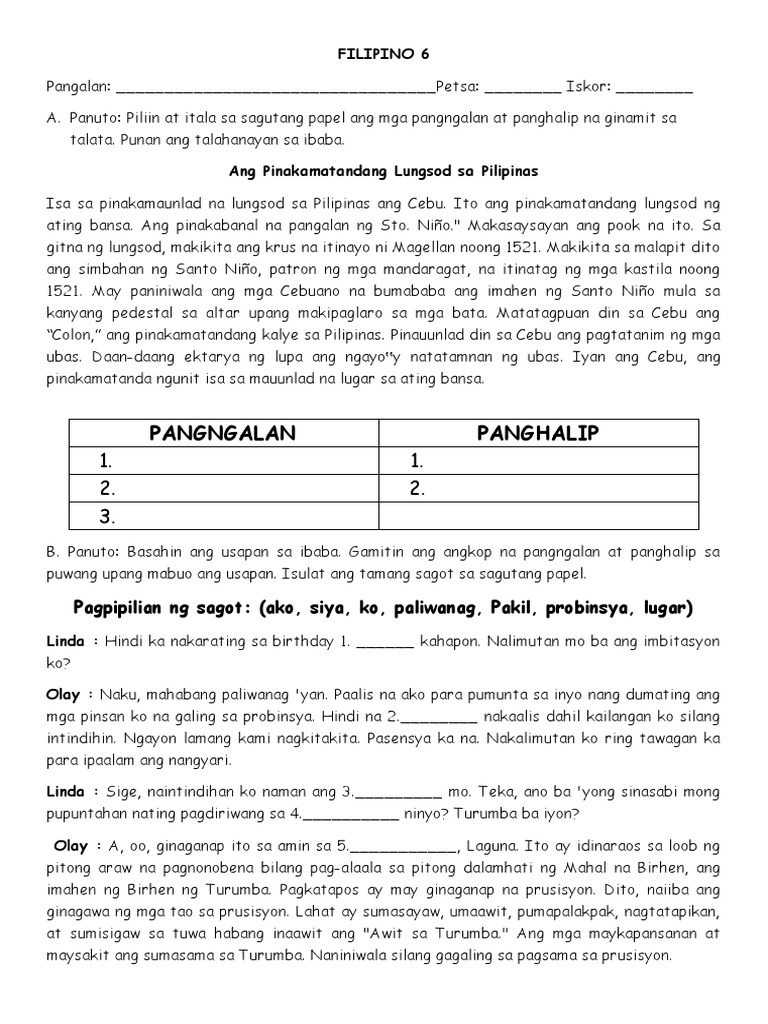 Filipino 6 - Q1W1 | PDF