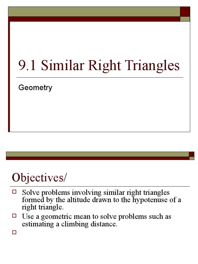 Similar Right Triangles | PDF | Triangle | Euclidean Geometry