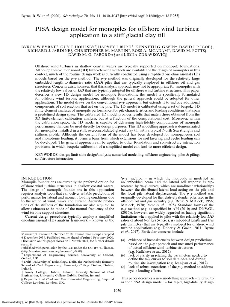 PISA (2019) Byrne - PISA Design Model For Monopiles | PDF | Deep ...