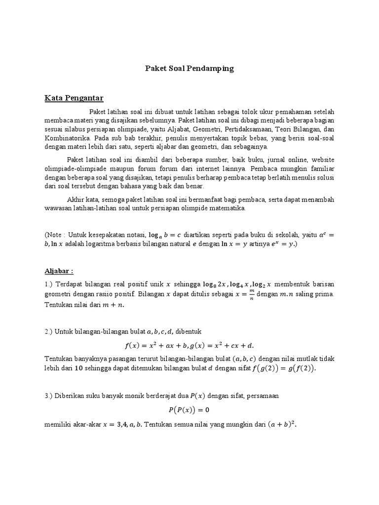 Paket Soal Pendamping | PDF