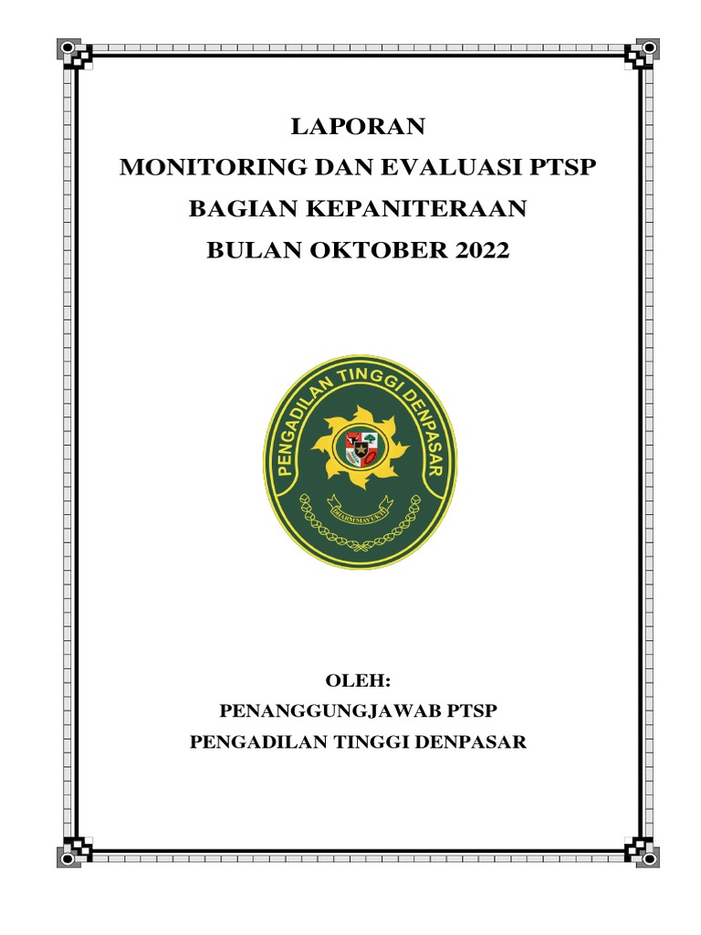 Laporan Penanggung Jawab PTSP Kepaniteraan Oktober 2022 | PDF | Hukum