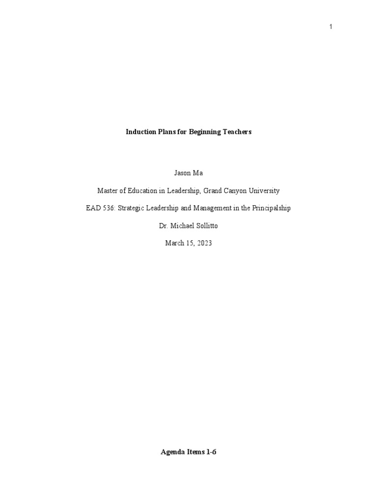 t2 Induction Plans For Beginning Teachers - Ma 1 | PDF | Mentorship ...