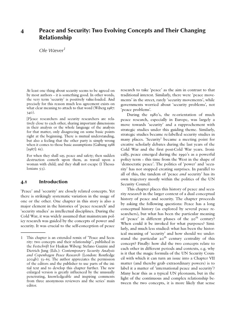 Peace and Security - Two Evolving Concepts | PDF | Peace | Concept