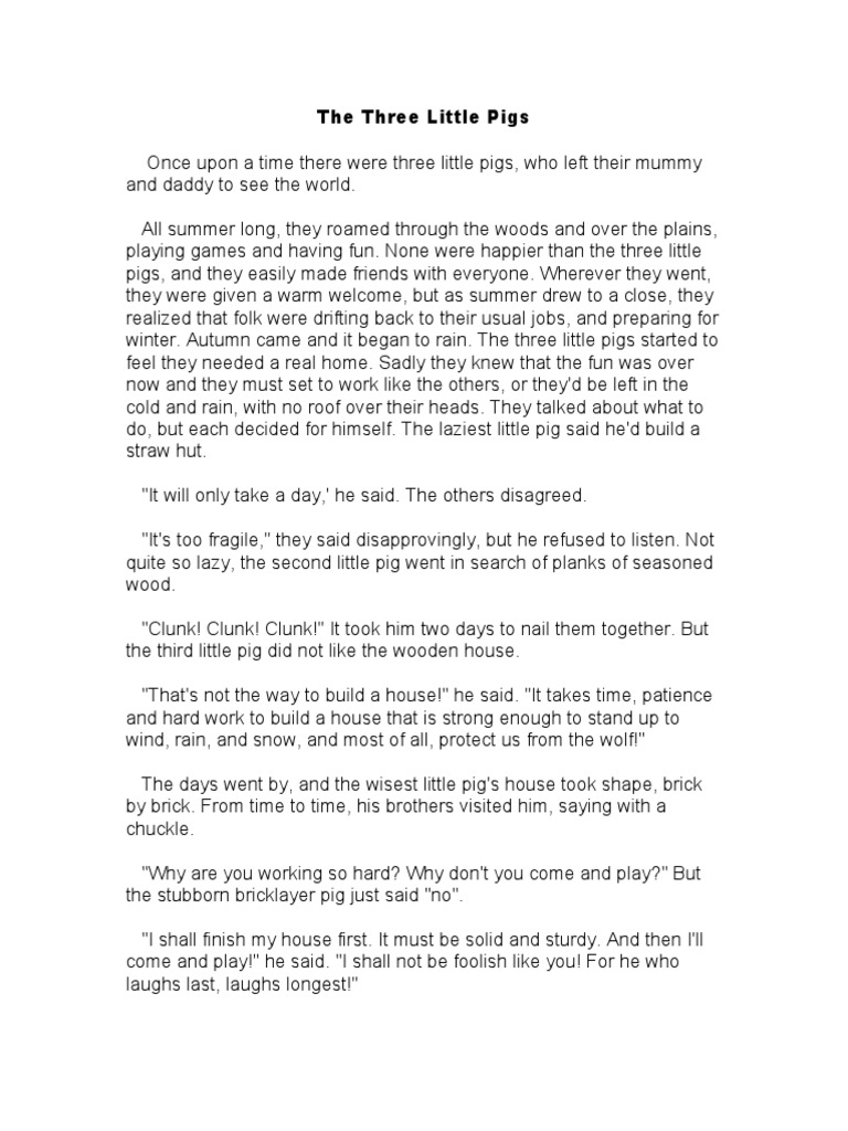 The Three Little Pigs | PDF