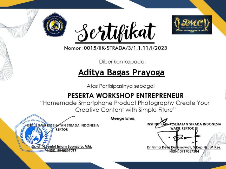 Sertifikat - Aditya Bagas Prayoga | PDF
