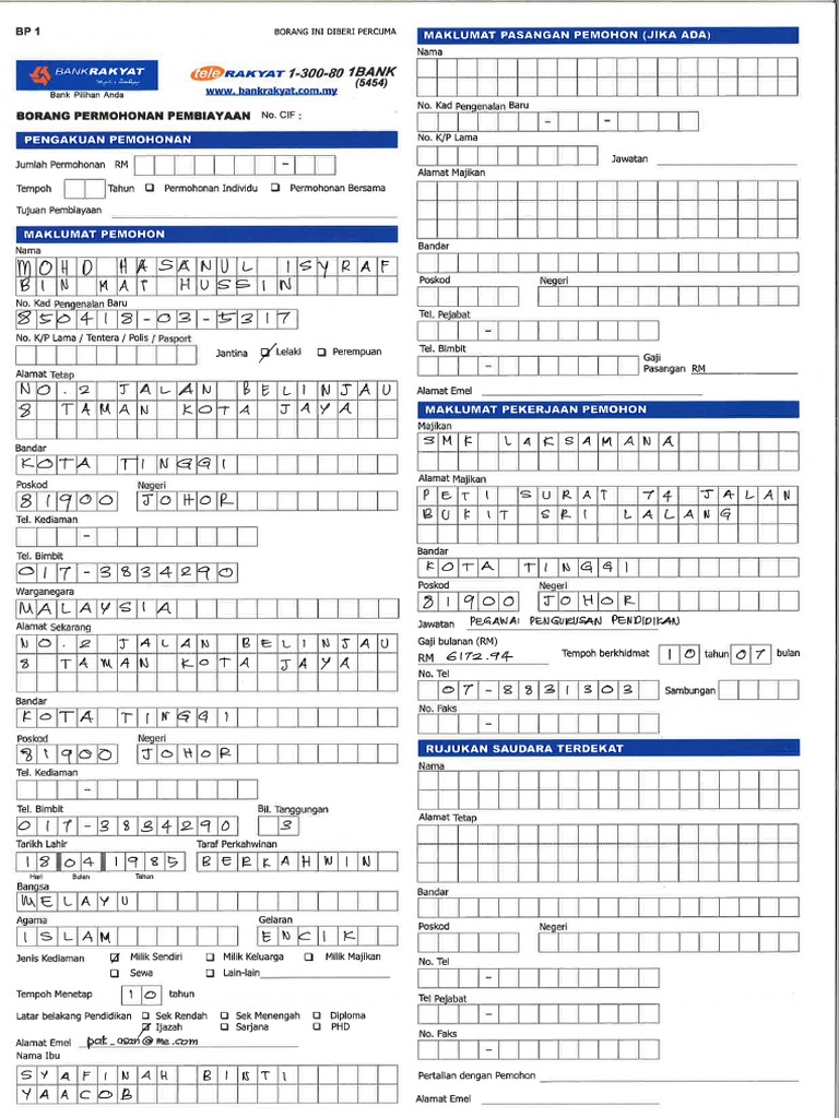 Borang Permohonan Pdf