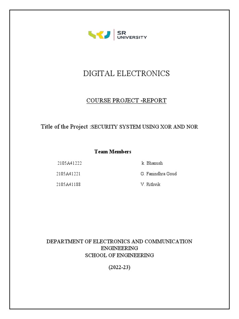 Course Projects Digital Electronics | PDF | Light Emitting Diode ...