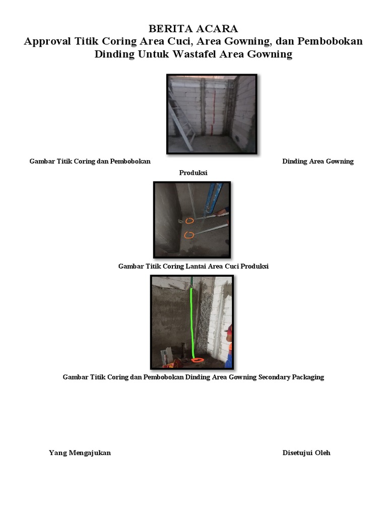 Berita Acara Titik Pembobokan Coring | PDF