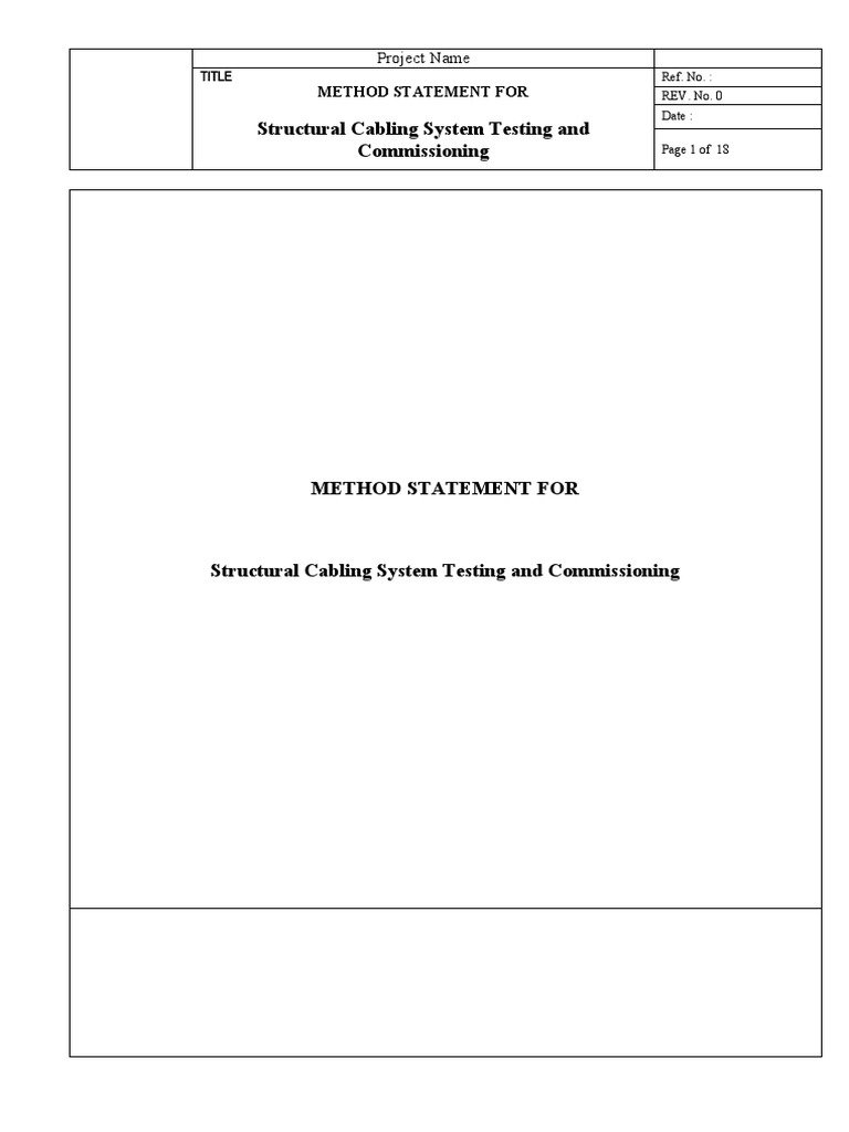 Method Statement For Structural Cabling System Testing And