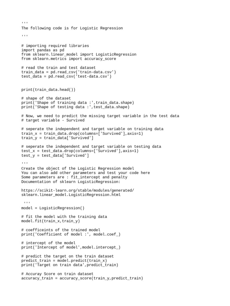 Logistic Regression | PDF Logistic Regression | PDF