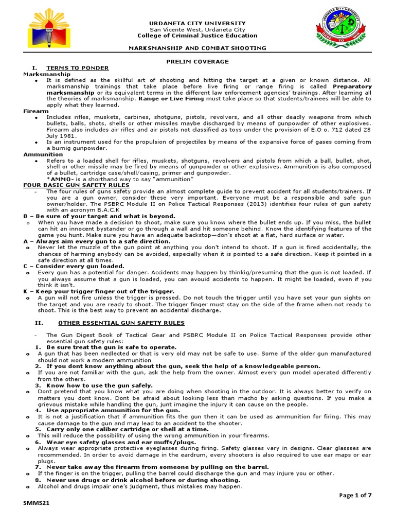 Gun Safety and Marksmanship Guide | PDF | Trigger (Firearms) | Handgun