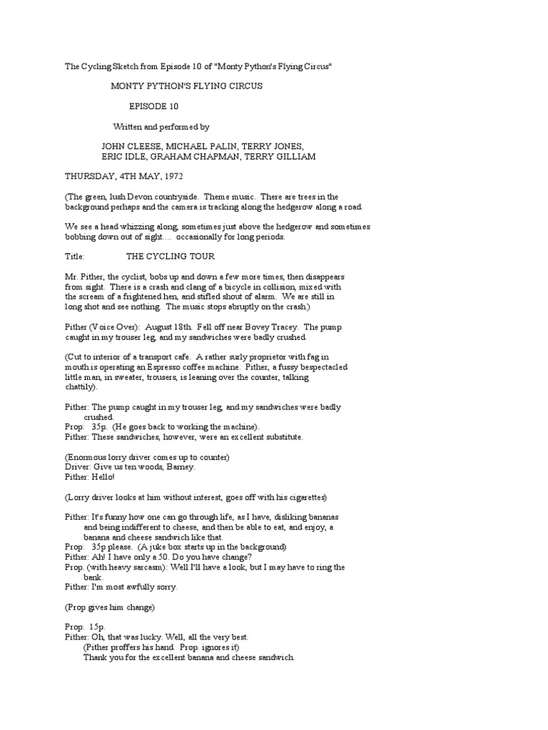 The Cycling Tour Sketch | PDF