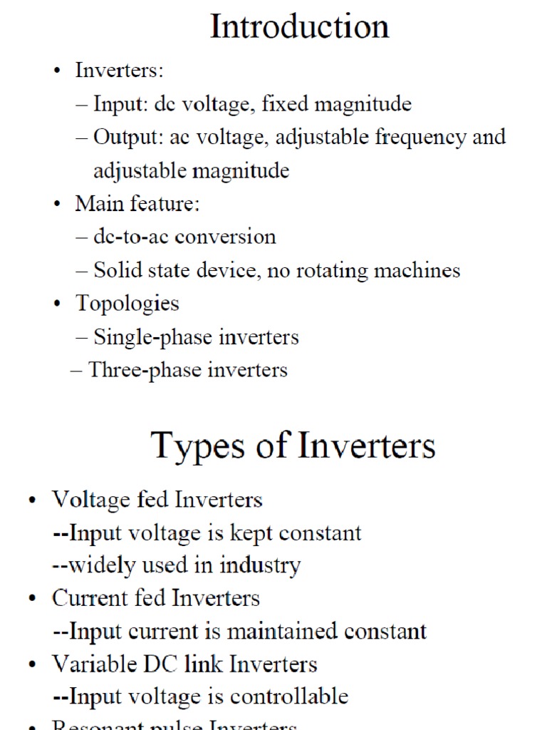 Single-Phase Half-Bridge Inverter Operation | PDF | Power Inverter ...