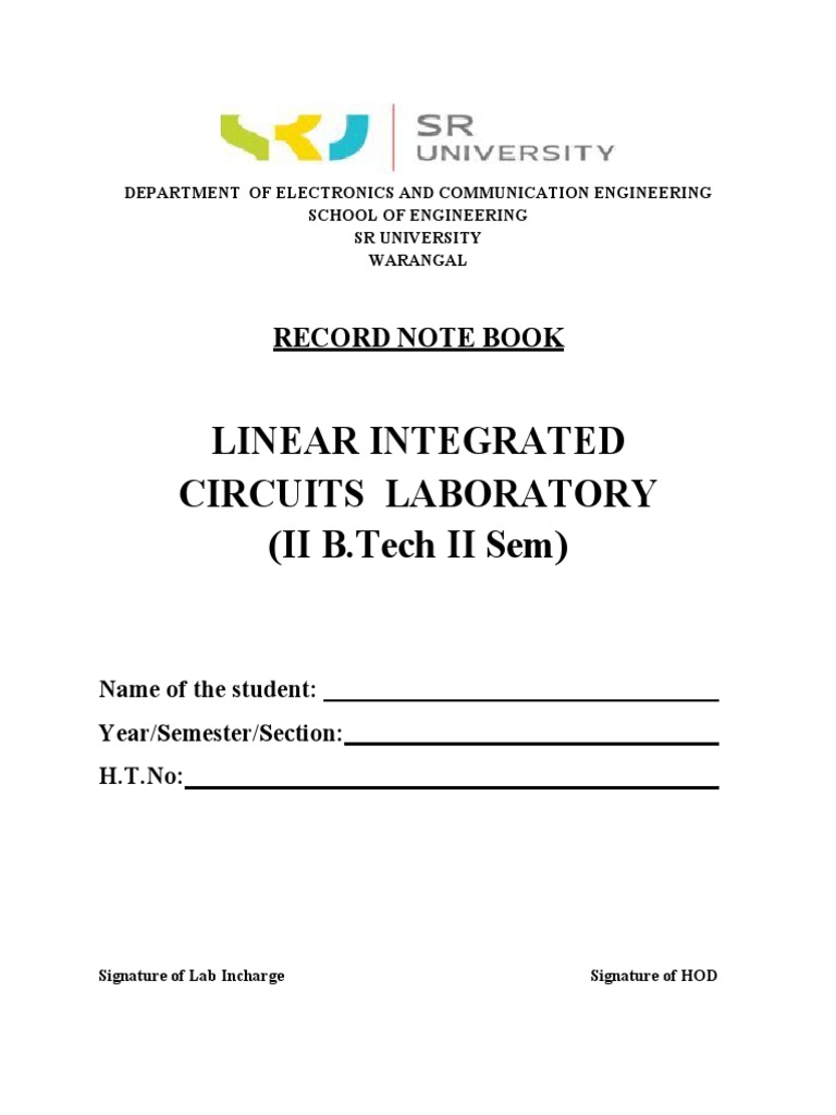 Lic Lab Manual | PDF | Operational Amplifier | Amplifier Lic Lab Manual | PDF | Operational Amplifier | Amplifier