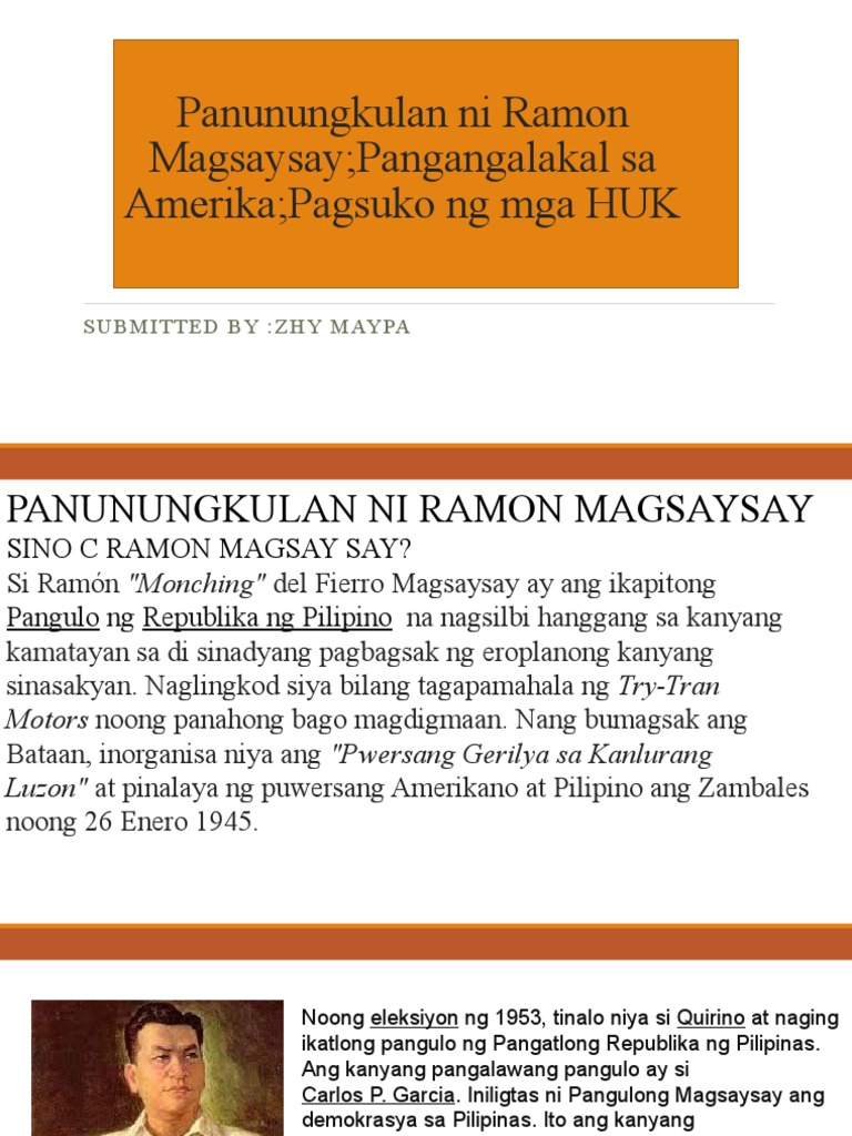 Panunungkulan Ni Ramon Magsaysay Q3 | PDF