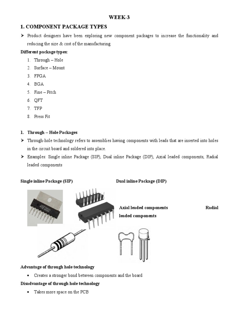 WEEK-3 1. Component Package Types | Download Free PDF | Printed Circuit Board | Field ...