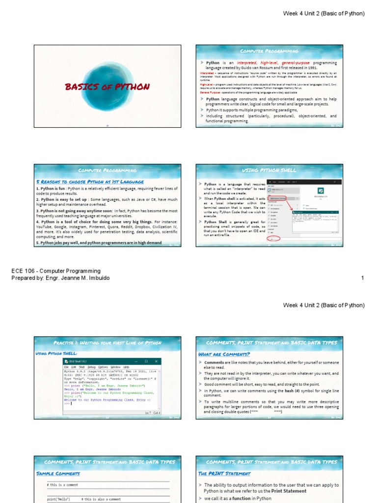 Unit 2 Week 4 Part2 | PDF | Python (Programming Language) | Programming Language