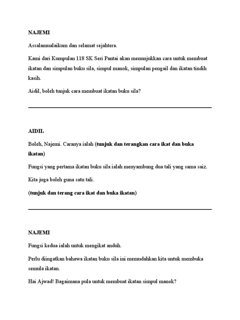 Simpulan Ikatan Pengakap Dialog | PDF