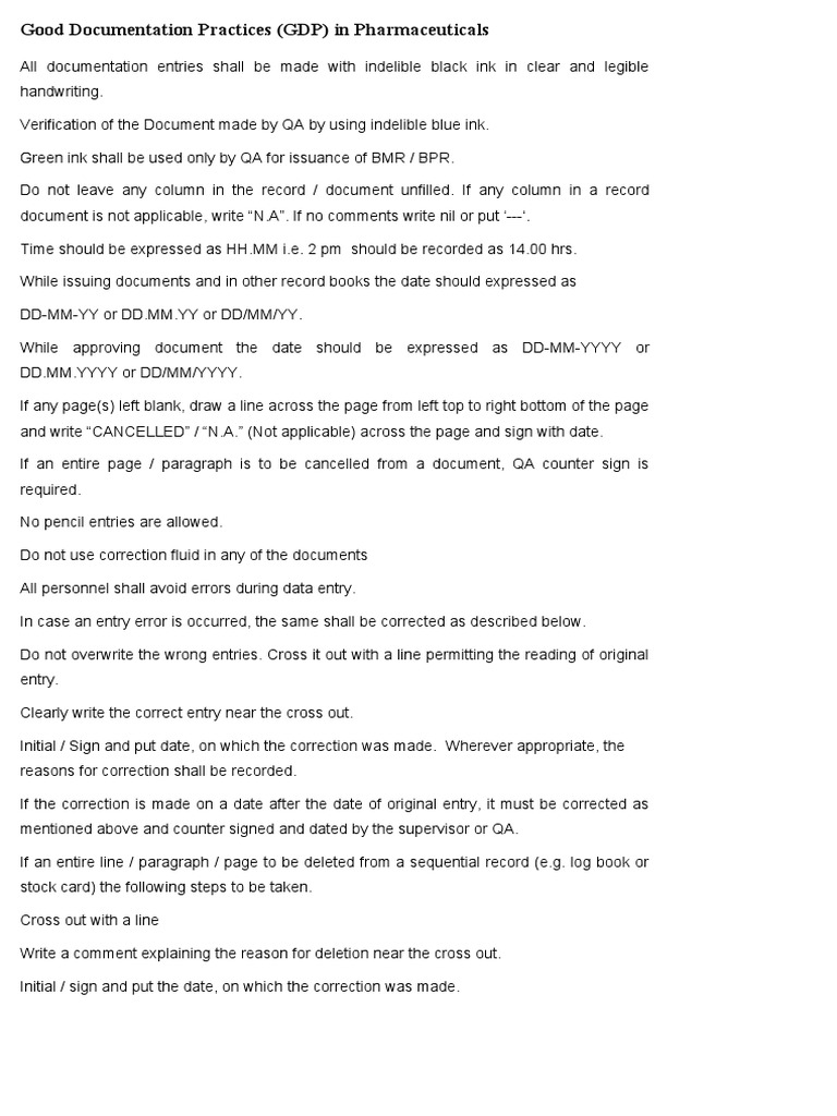 Good Documentation Practices | PDF